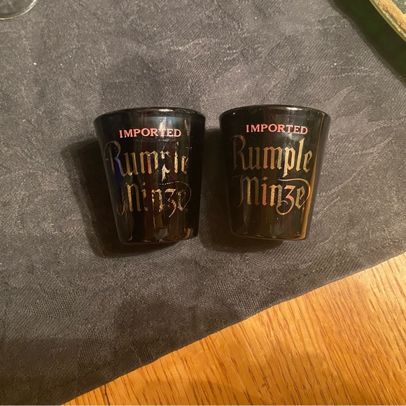 Rumple Minze | Dining | Pair Of Black Glass Intake Rumpleminze Shot ...